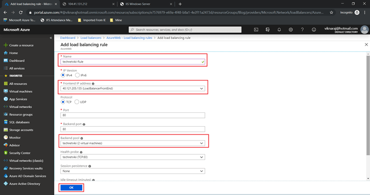 Configuring Load Balancer In Microsoft Azure Configuring Load Balancer In Microsoft Azure